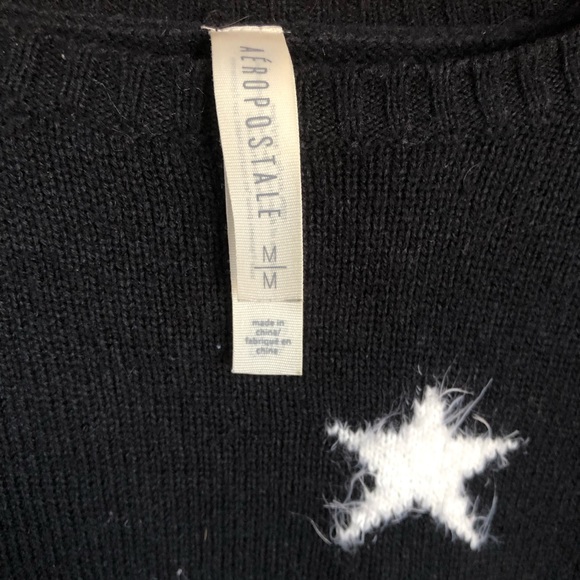 Aeropostale | Sweaters | Fuzzy Star Sweater Aeropostale Black White ...